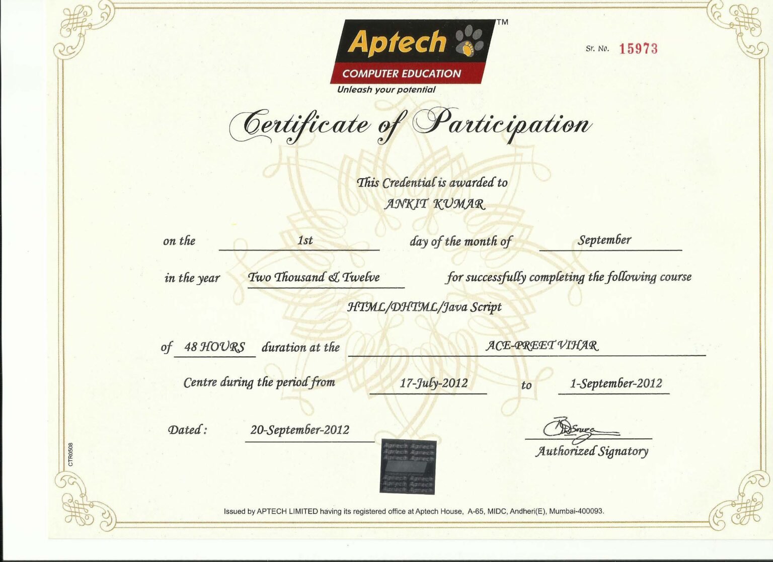 Aptech Programming Certificate Ankit Sudhera Portfolio Website aptech-programming-certificate-ankit-sudhera-portfolio-website